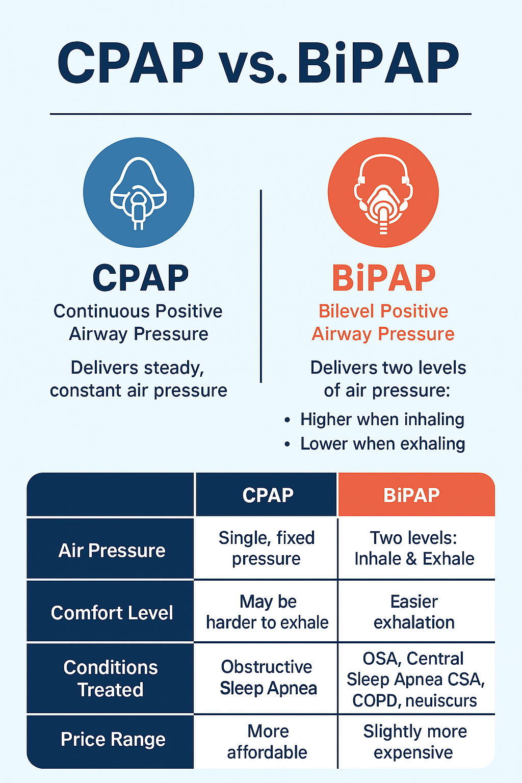 Difference between CPAP & BiPAP - LifePlus Medical